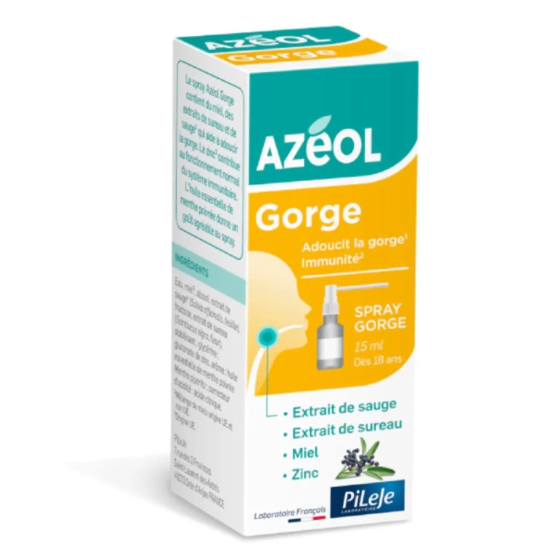 Pileje Azéol spray adoucissant pour la gorge 15ml